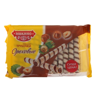 Трубочки вафельные "Яшкино", ореховые, 190 г (1298180) - Купить по цене ...